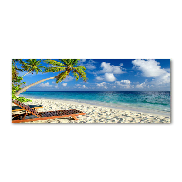 Haus am Meer Leinwanddruck - Wandkunst - Drucke auf Leinwand - 125X50 Bild Bildthema: Tropischer ...